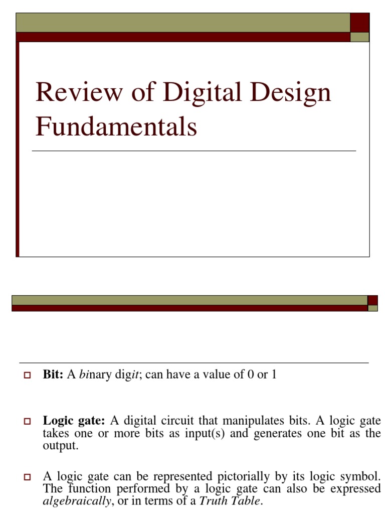 Review of Digital Design Fundamentals | PDF | Electronics | Computer ...