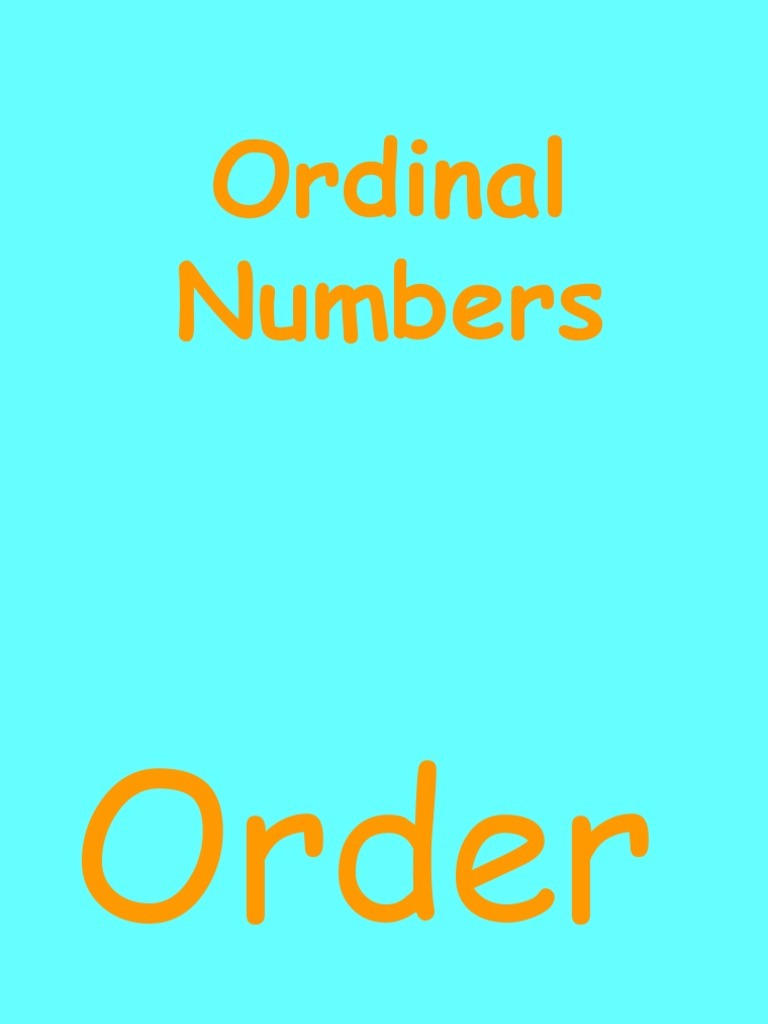 Understanding Ordinal Numbers for Kids | PDF | Home & Garden
