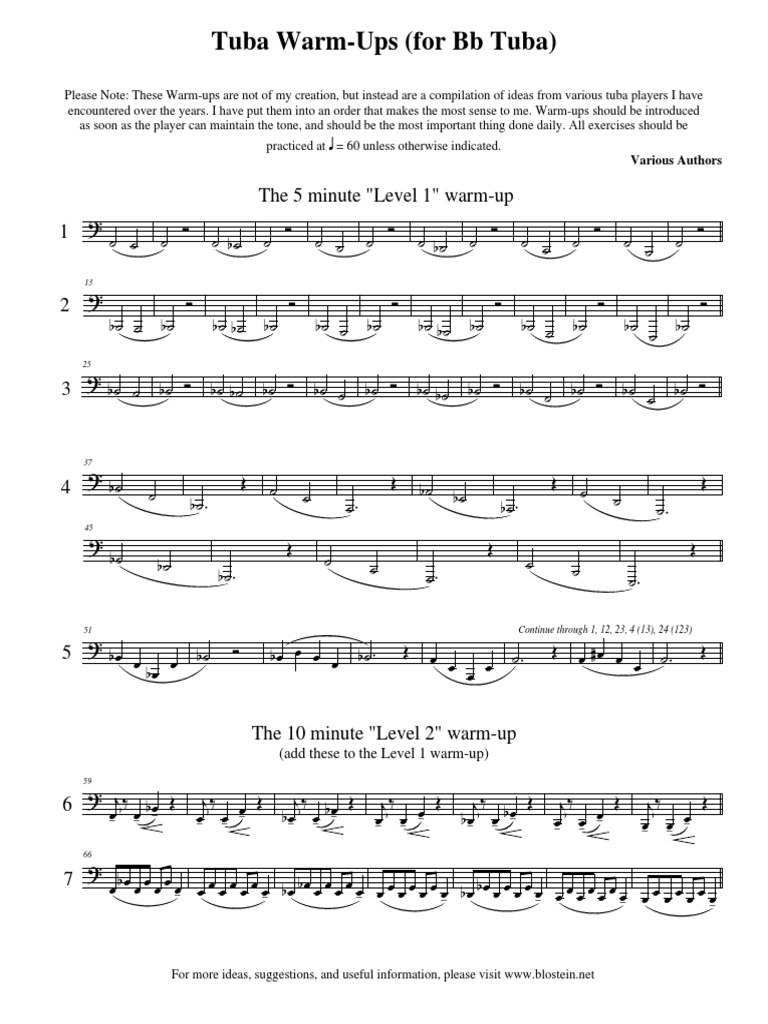 Tuba Warm-Ups PDF | PDF