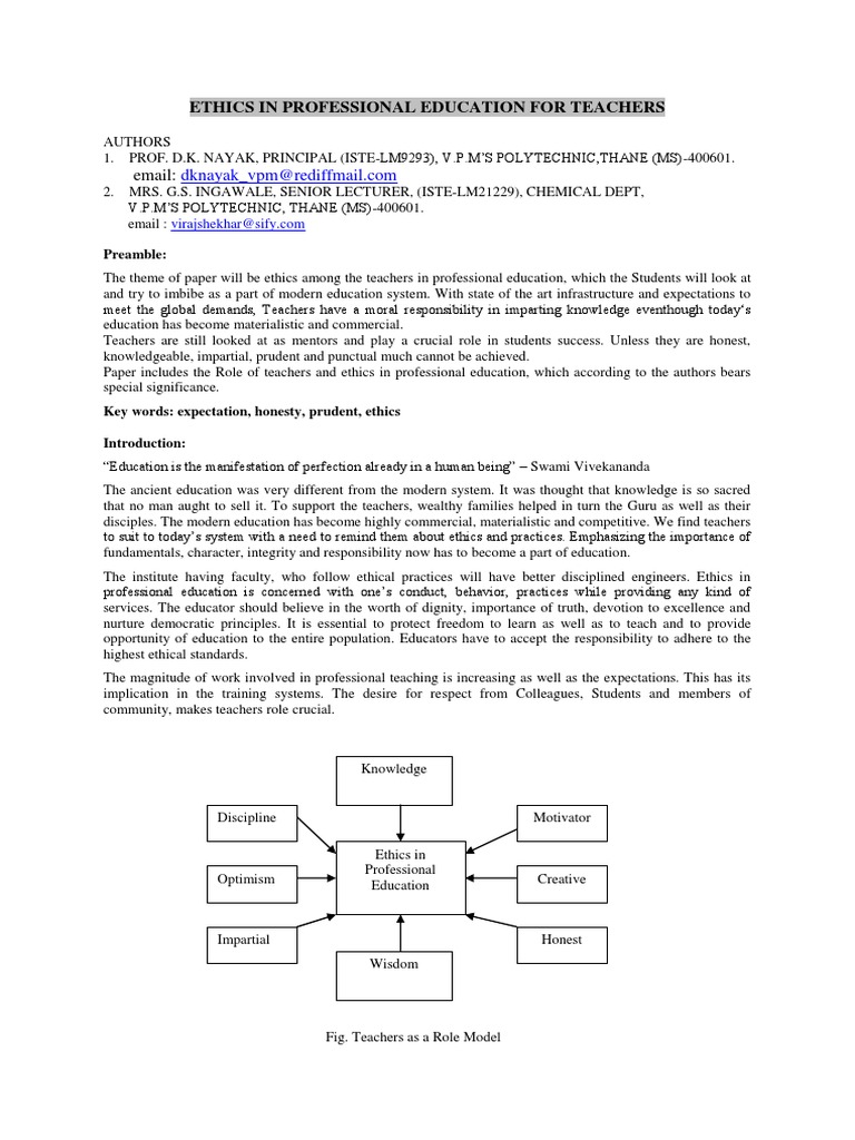 Ethics in Teacher Education Practices | PDF | Integrity | Teachers