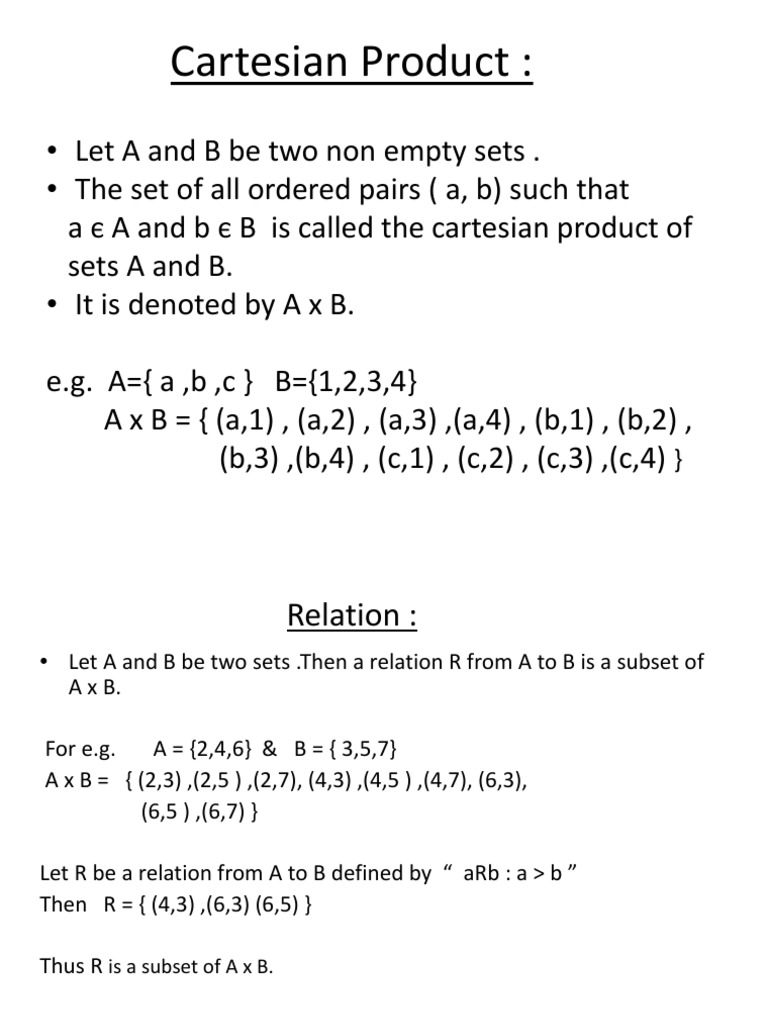 Cartesian Product, Relations, Graphs | PDF | Derivative | Line (Geometry)