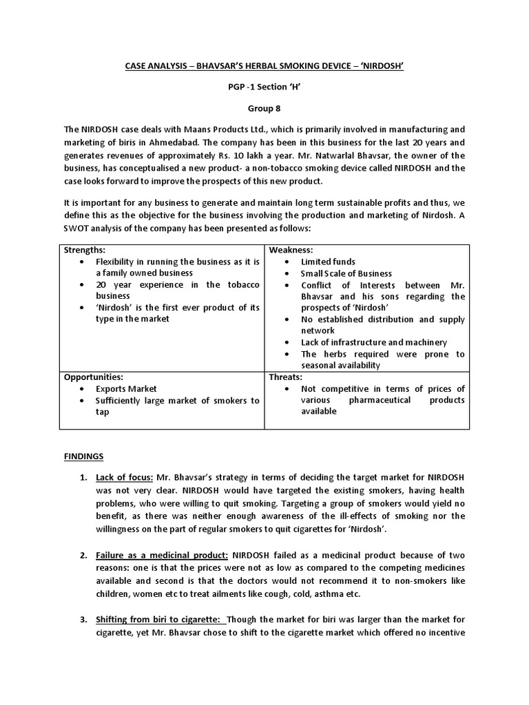 The Nirdosh Case | PDF | Cigarette | Smoking