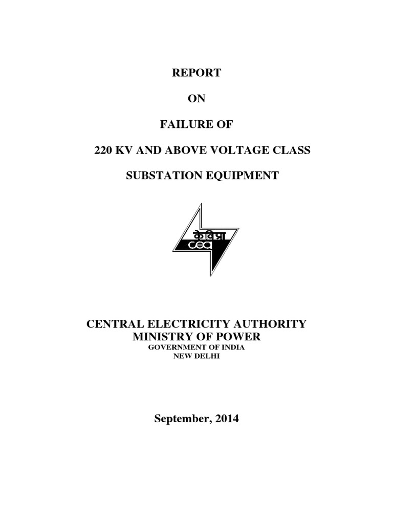 Equipment Failure Report of CEA | PDF | Electrical Substation | Transformer