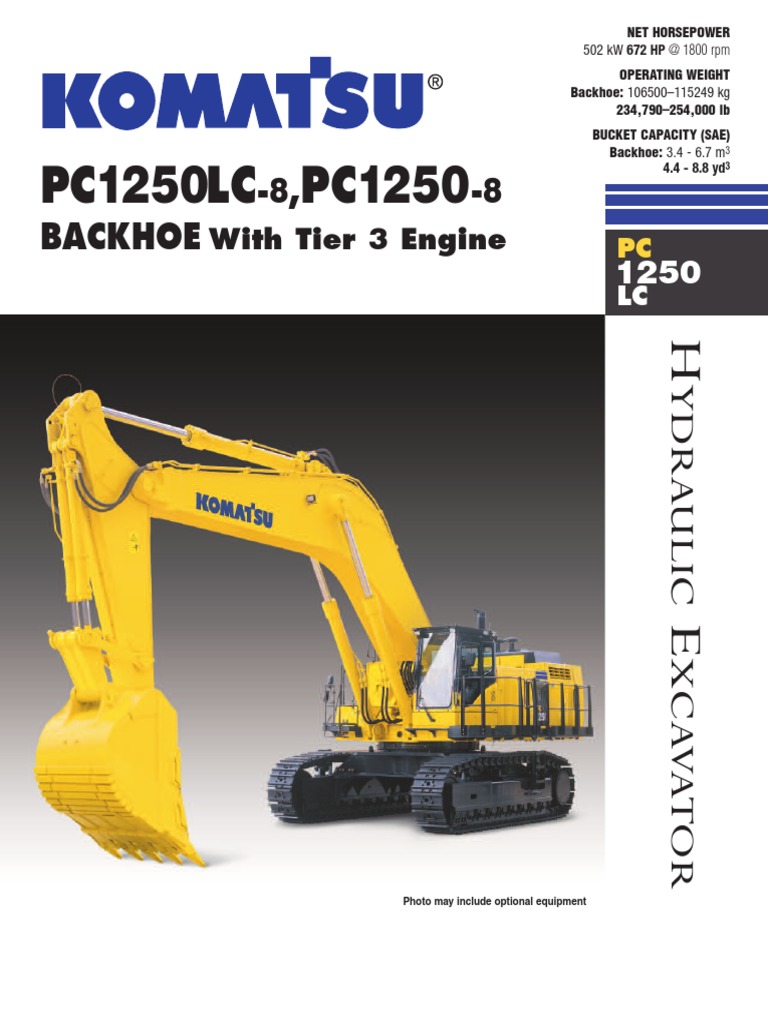 Komatsu PC1250-8 Specs | PDF | Engines | Horsepower