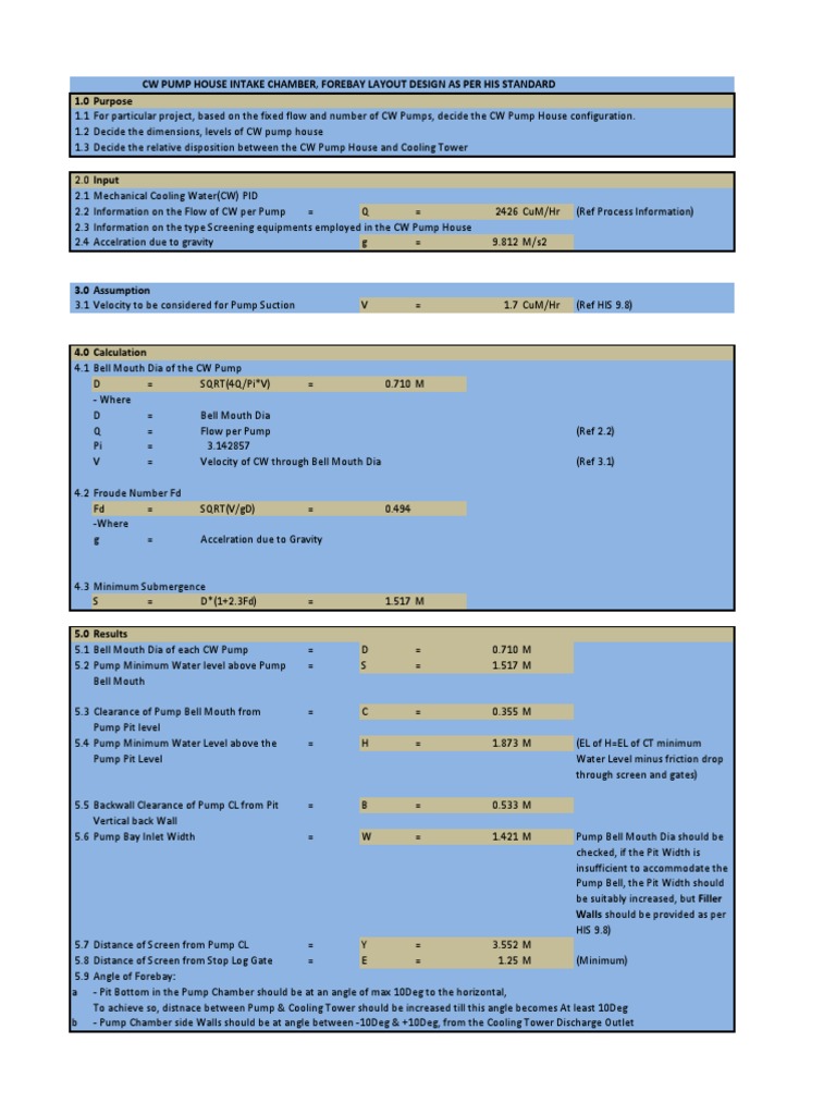 CW Pump Intake Forebay Design As Per HIS 9.8.2 | PDF | Pumping Station ...