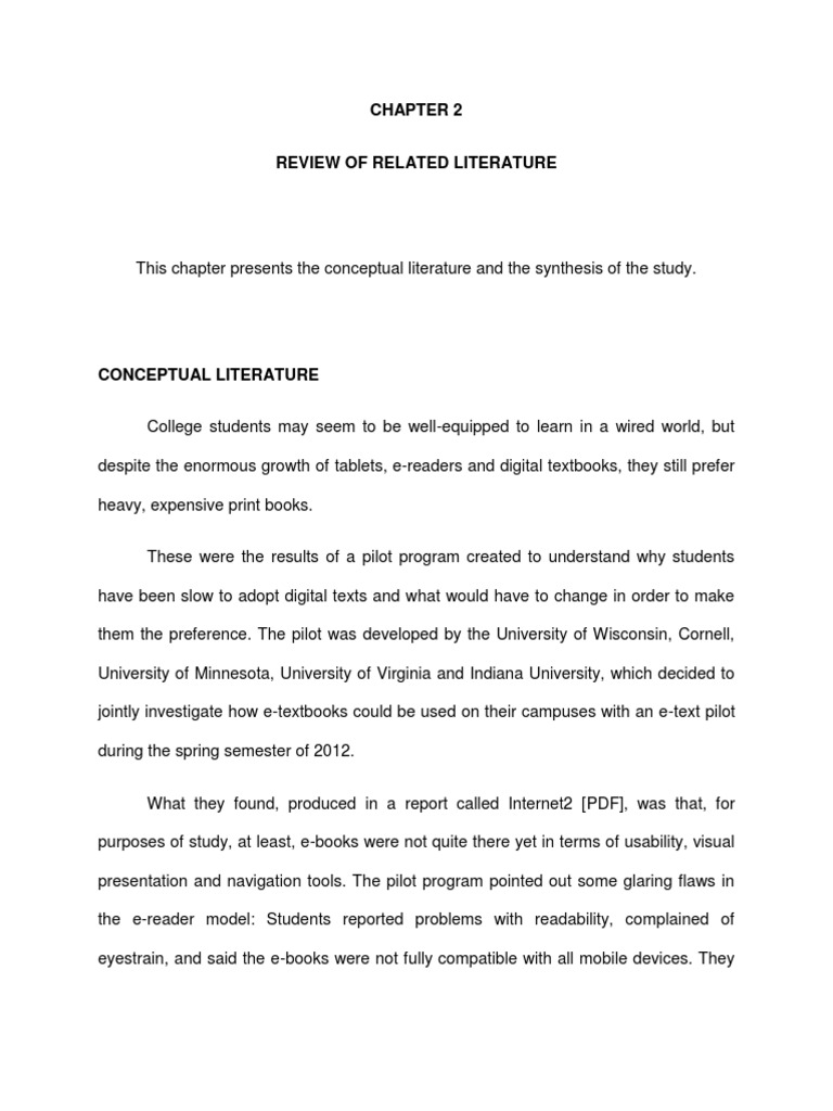 Chapter 2 Review of Related Literature | PDF | E Books | Textbook