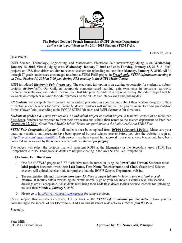 Science Fair Announcement 2014-2015 | PDF | Science, Technology ...