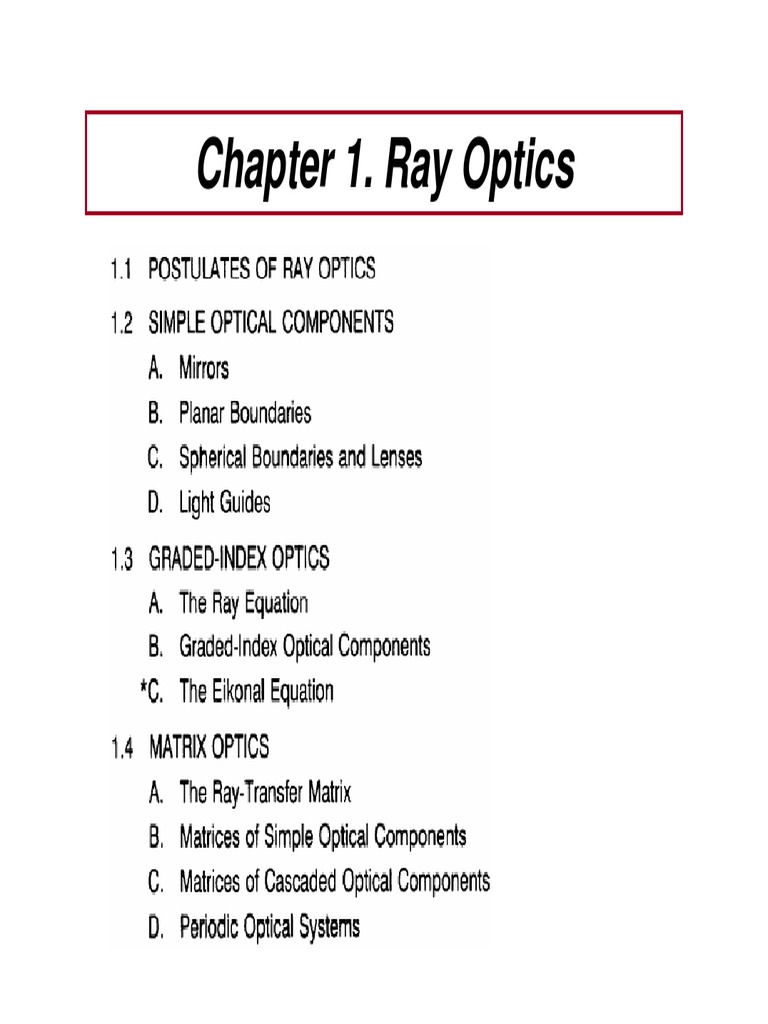 Ray Optics: Reflection and Refraction Principles | PDF | Lens (Optics ...