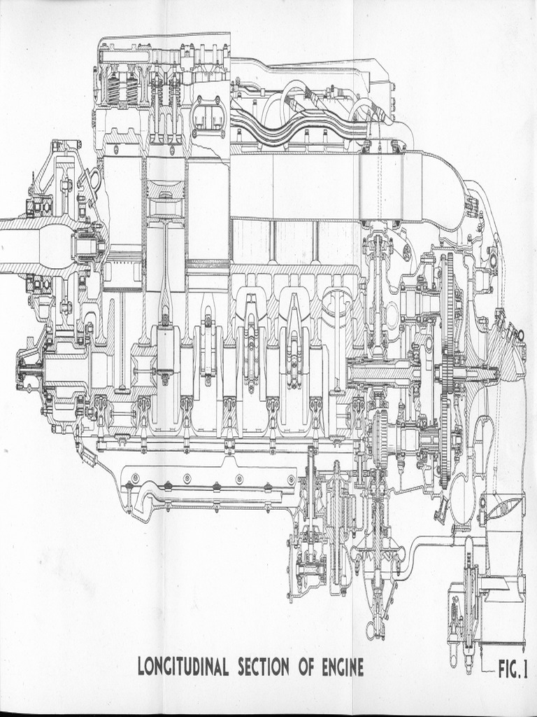 Rolls Royce Merlin Longitudinal Engine Section Figure 1 | PDF