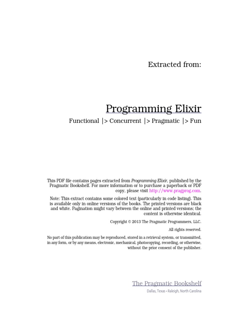 Introduction To Programming Elixir | PDF | Object Oriented Programming ...