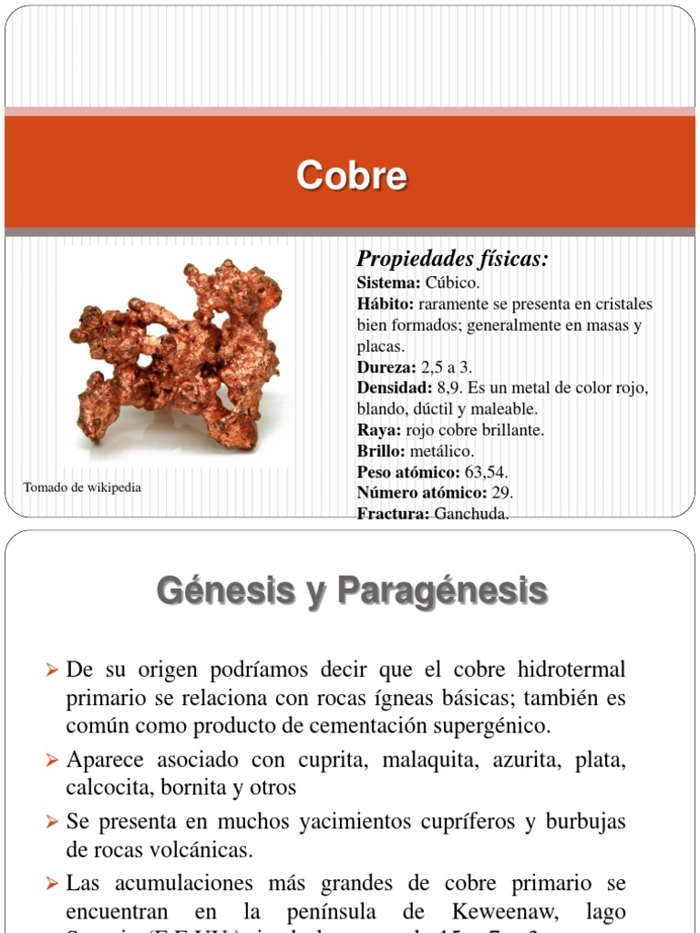Cobre presentaciones.ppt | Cobre | Sólidos cristalinos