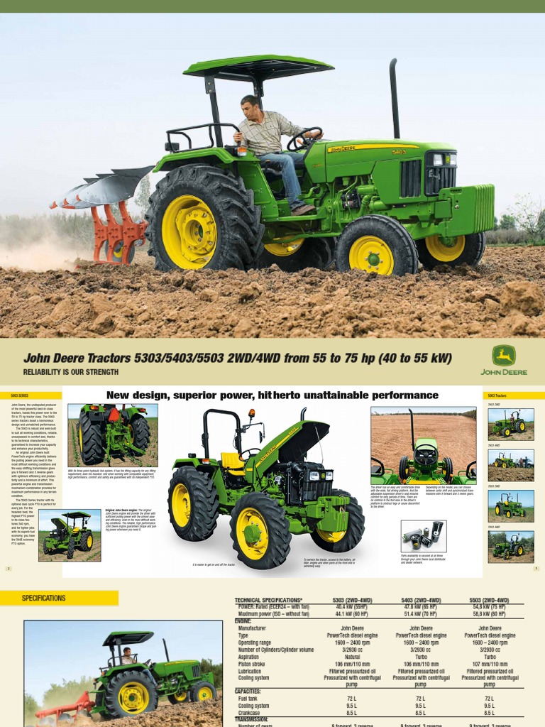 John Deere Tractors 5303/5403/5503 - EEX | PDF | Tractor | Transmission ...