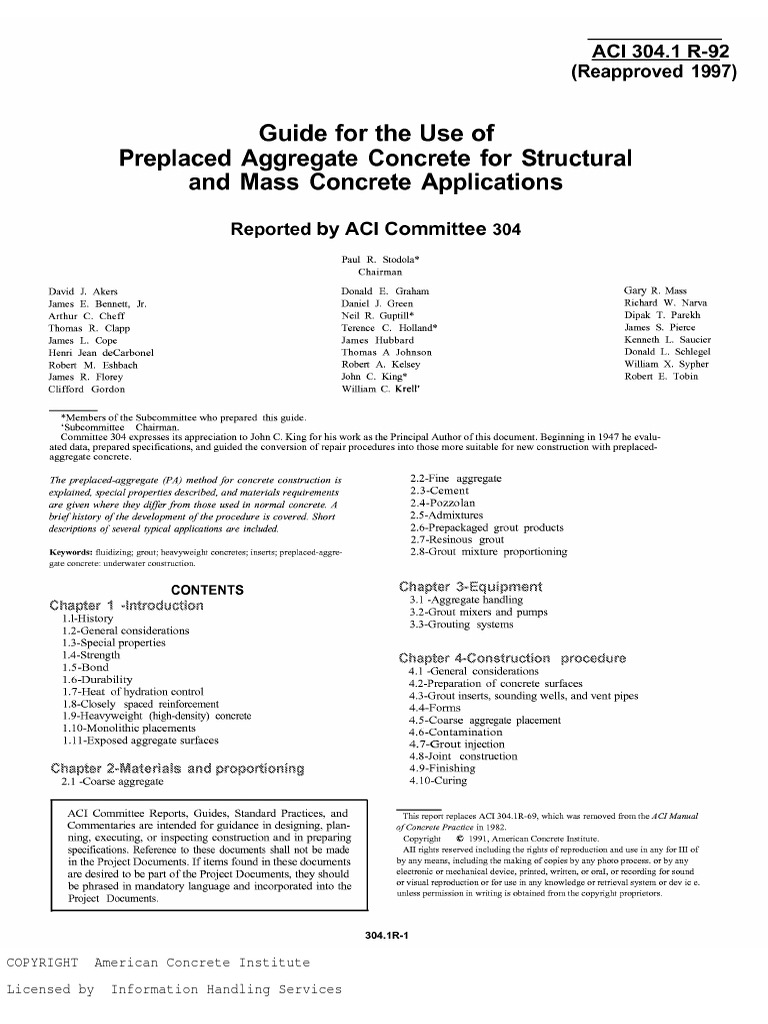 Aci 304.1R-92-1997. Agregados Del Concreto PDF | PDF