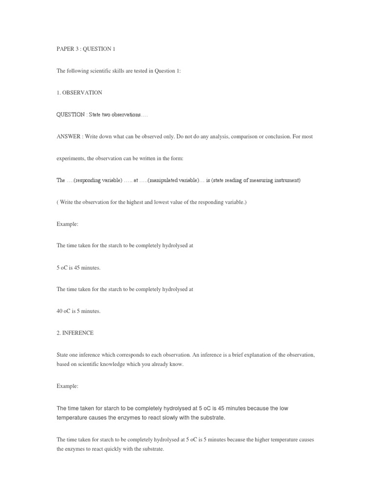 PAPER 3 Biology | PDF | Experiment | Photosynthesis