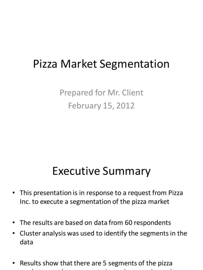 Pizza Market Segmentation Analysis | PDF | Cluster Analysis | Market ...