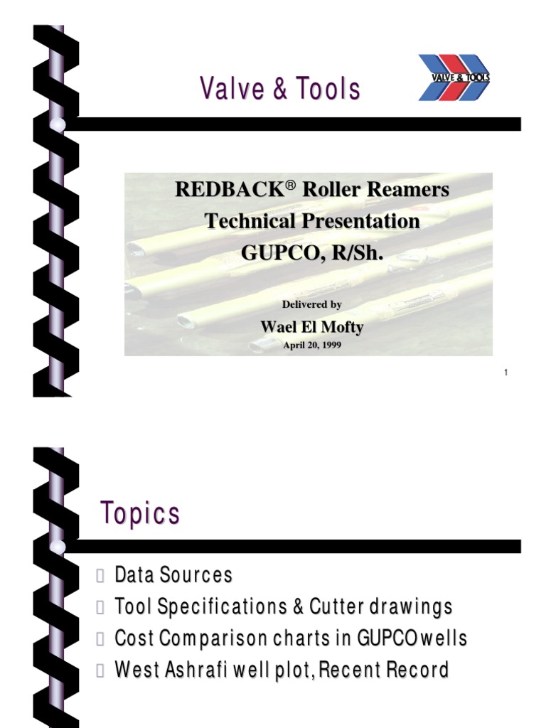 Roller Reamer Presentation | PDF | Drilling | Drill