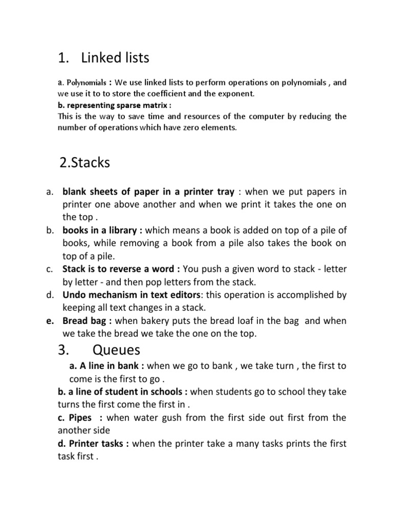 Linked Lists: B. Representing Sparse Matrix | PDF | Printer (Computing ...