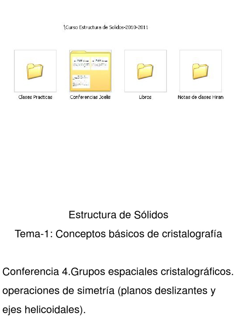Conf4 - Grupos Espaciales | PDF | Materia Condensada | Simetría