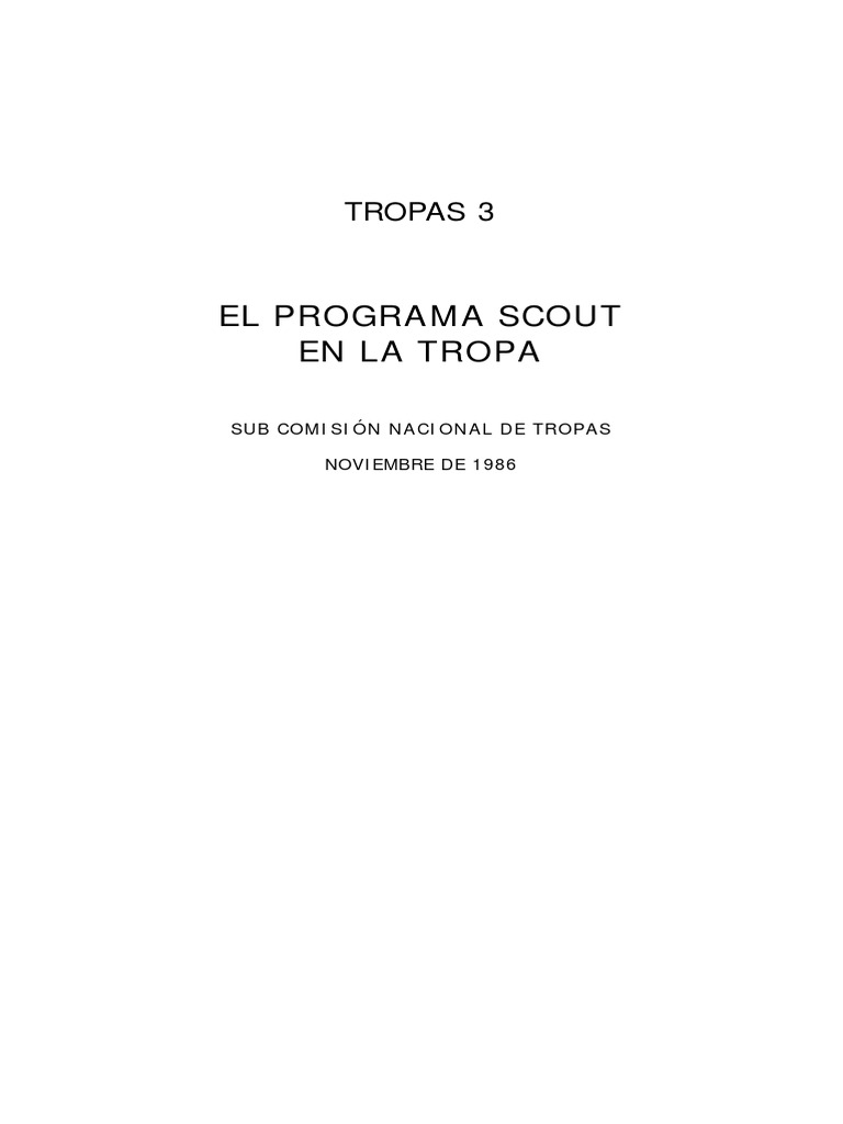 Tropas 3 El Programa Scout en La Tropa PDF | PDF | Exploración ...