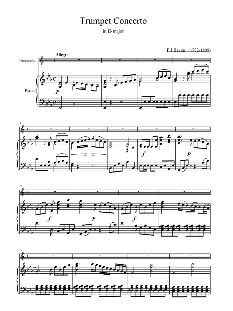 Haydn - Trumpet Concerto in E-Flat | PDF