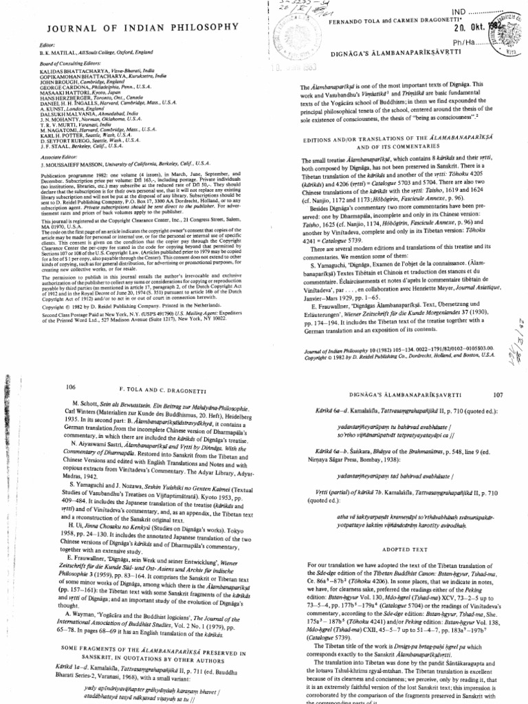 Dignaga's Alambanapariksavrtti | PDF