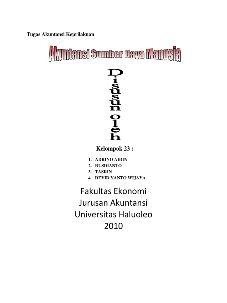 Akuntansi Sumber Daya Manusia - Doc23 | PDF | Pengelolaan Keuangan & Uang