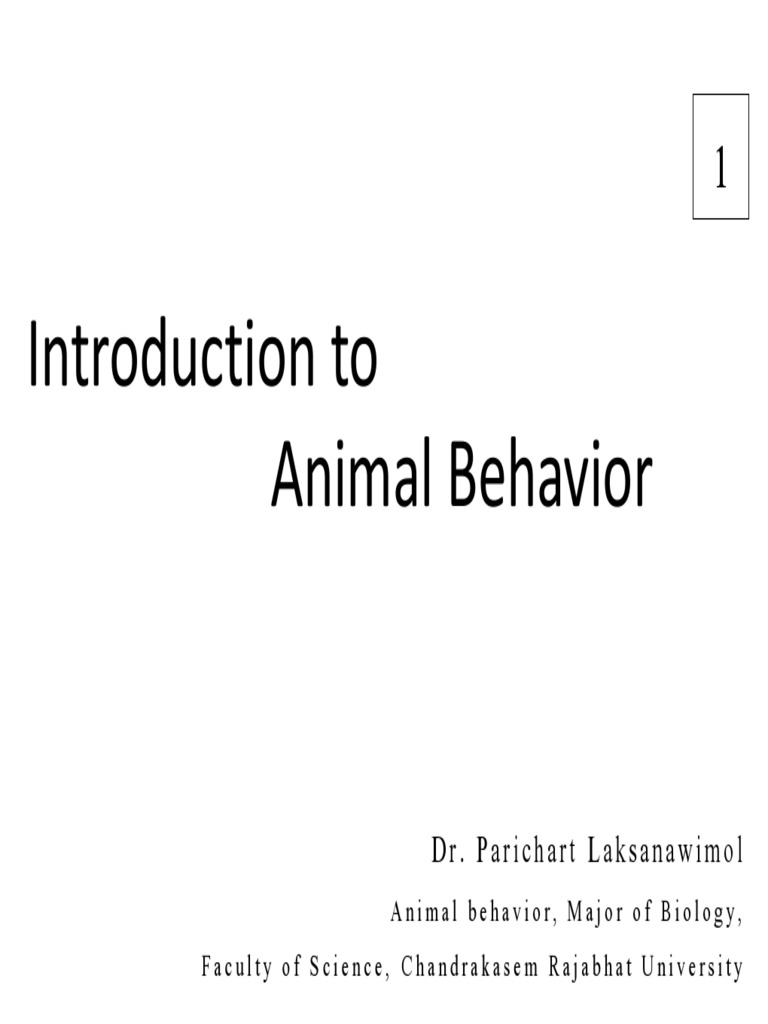 Introduction of Animal Behavior (Week 1) | PDF | Ethology | Zoology