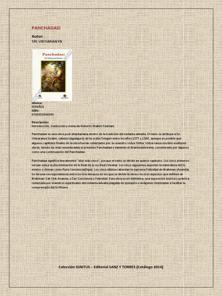 Panchadasi: Vedanta Advaita en Español | PDF