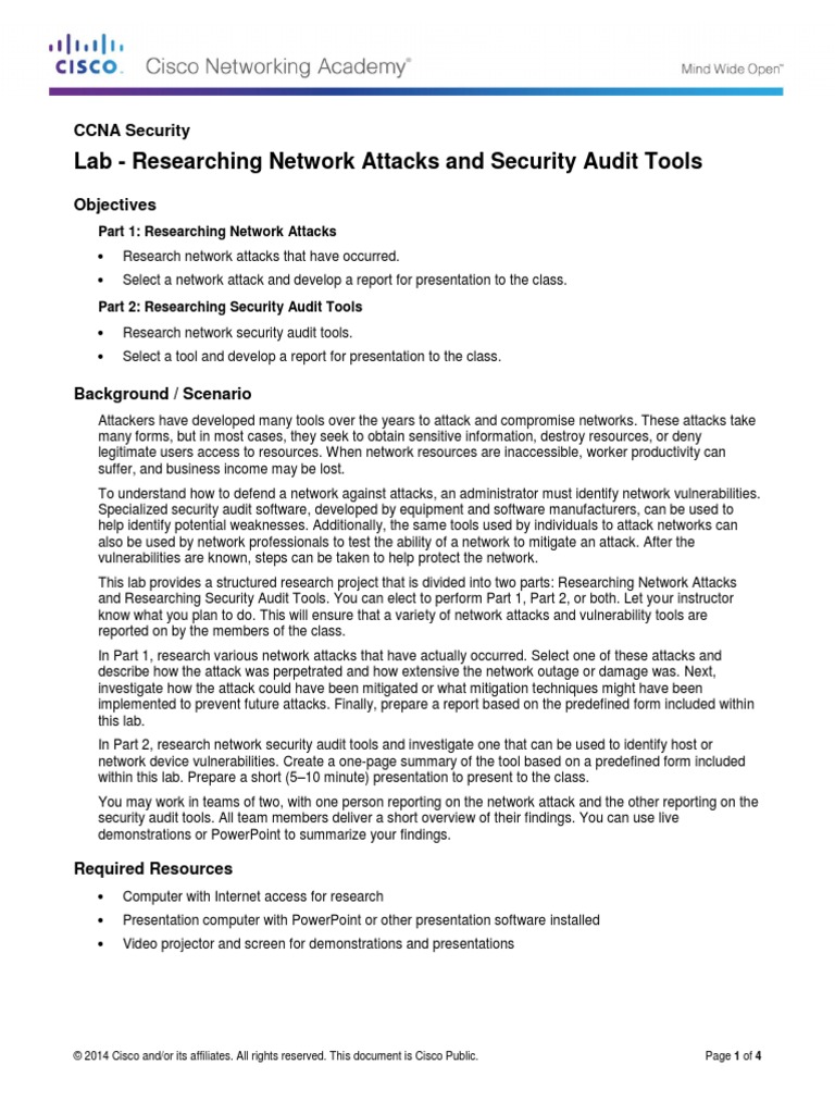 Researching Network Attacks And Security Audit Tools - rightintensive