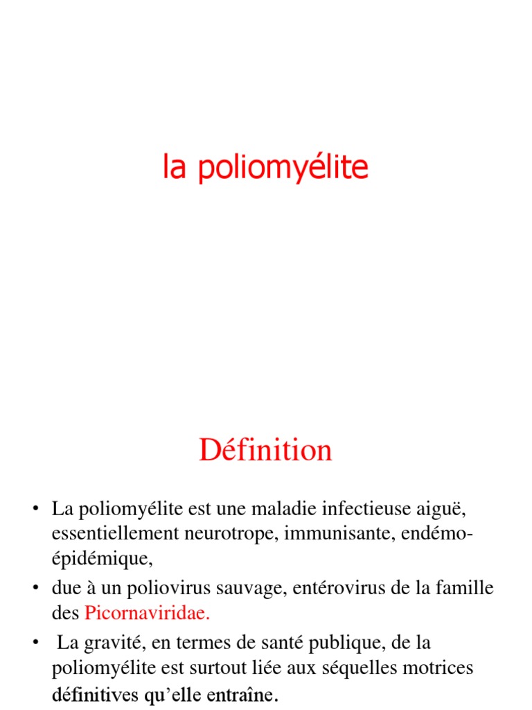 Définition et prévention de la poliomyélite | PDF