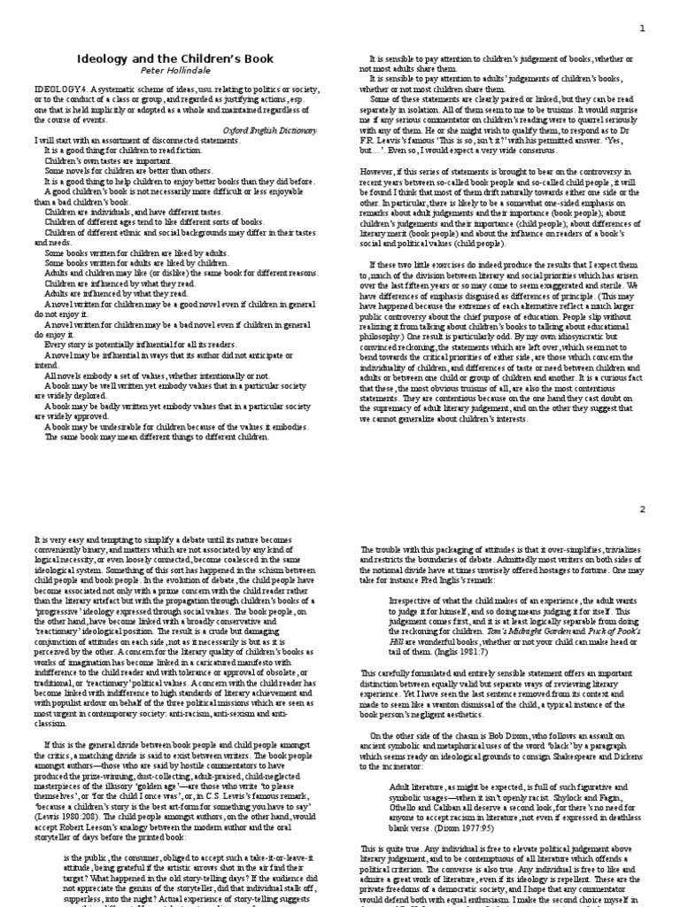 Ideology and Children's Books | PDF | Ideologies | Science