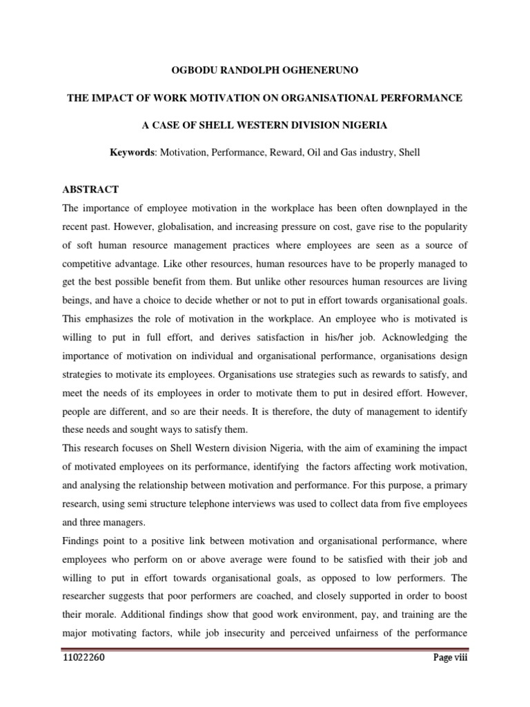 The Impact of Motivation On Organizational Performance | PDF ...