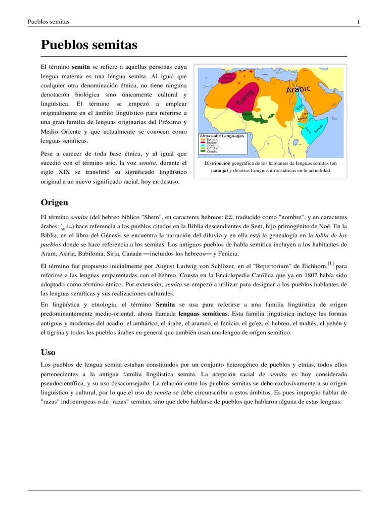 Pueblos Semitas PDF | PDF | Raza (categorización humana) | Oriente Medio