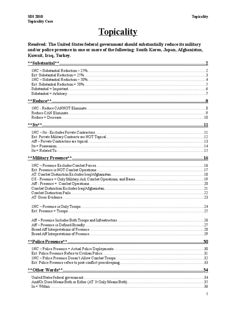 BBHS Topicality File | PDF | Armed Conflict