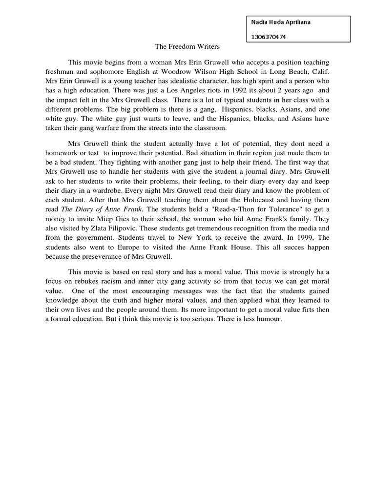 The Freedom Writers | PDF | Teaching And Learning | Teachers