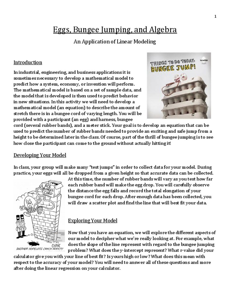 Eggs, Bungee Jumping, and Algebra: An Application of Linear Modeling ...