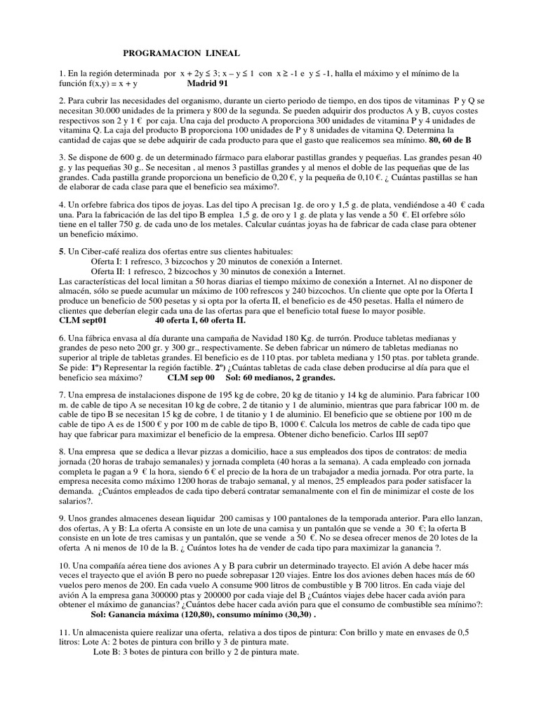Hoja3-Programac Lineal PDF | PDF