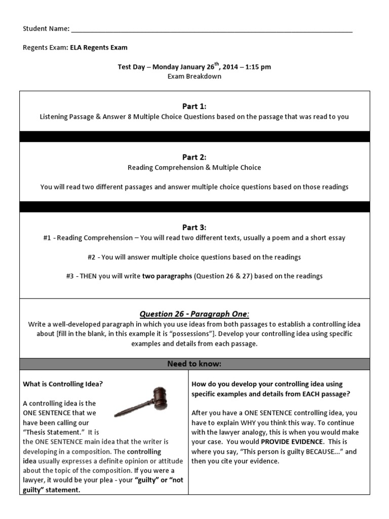 ELA Regents Exam Structure Overview | PDF | Irony | Narration