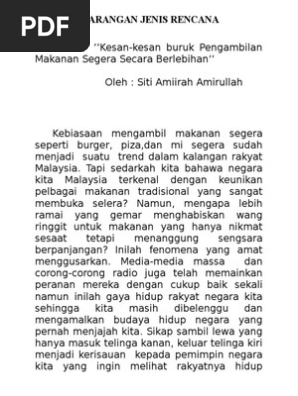 Contoh Karangan Jenis Rencana Pendek Matildacelfaulkner