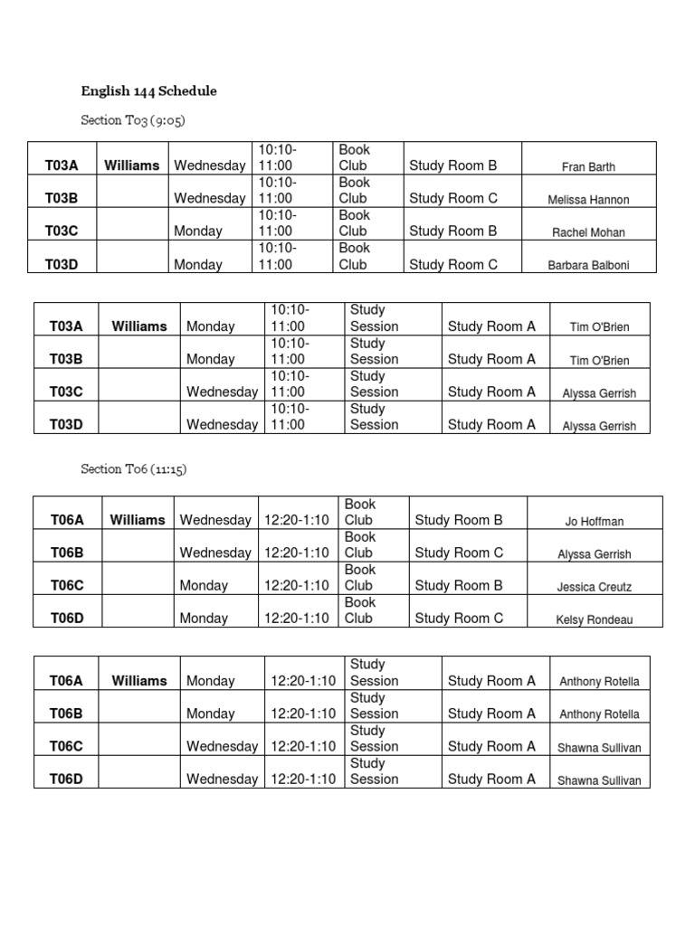 Updated Fall 2014 101 Schedule | PDF | Essays | Writing