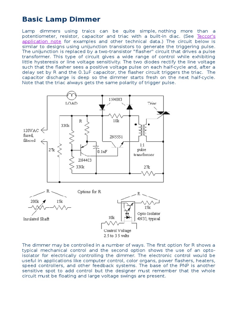 Basic Lamp Dimmer | PDF | Electronic Circuits | Electric Power