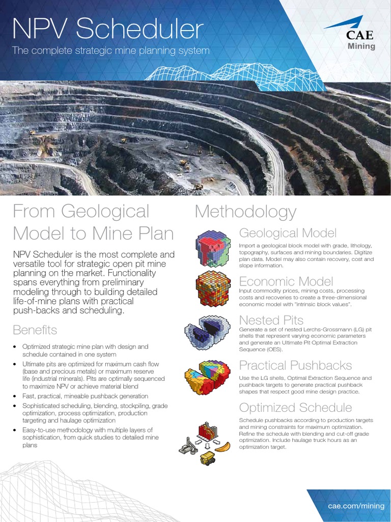 NPV Scheduler: From Geological Model To Mine Plan | PDF | Mining ...