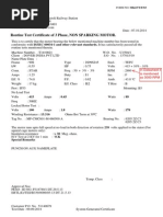 Routine Test Certificate 3ph Ind. Motor: Name Plate Data | PDF ...