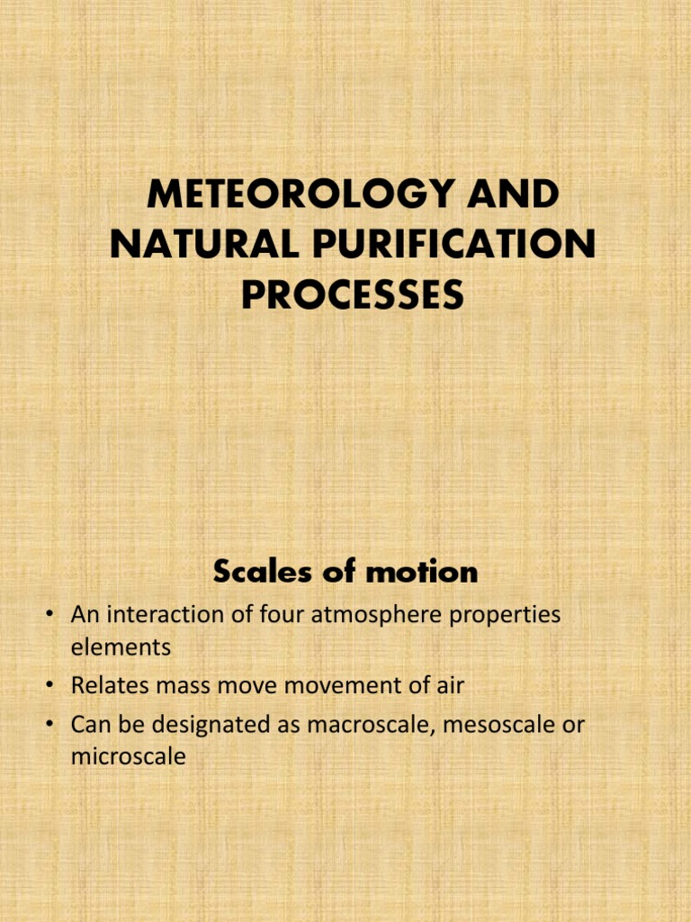 Meteorology and Natural Purification Processes1 | PDF | Atmosphere Of ...