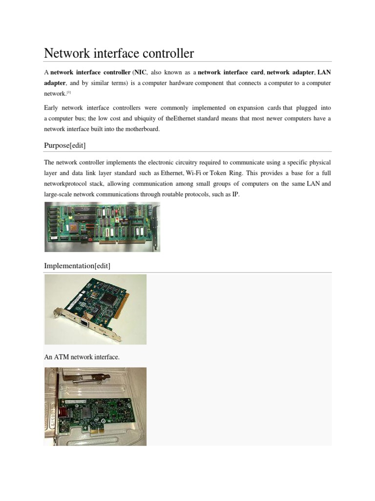 Network Interface Controller Pdf Network Interface Controller Communications Protocols