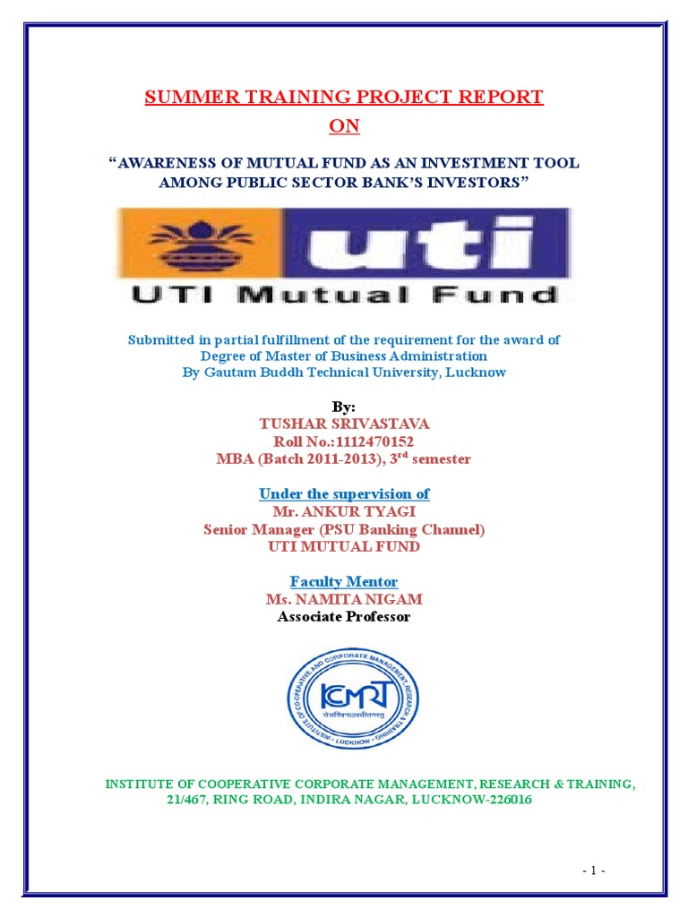 UTI Mutual Fund Awareness Study | PDF | Investing | Economies