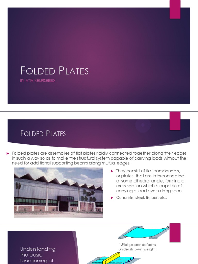 Folded Plates Atia | PDF | Beam (Structure) | Structural Steel
