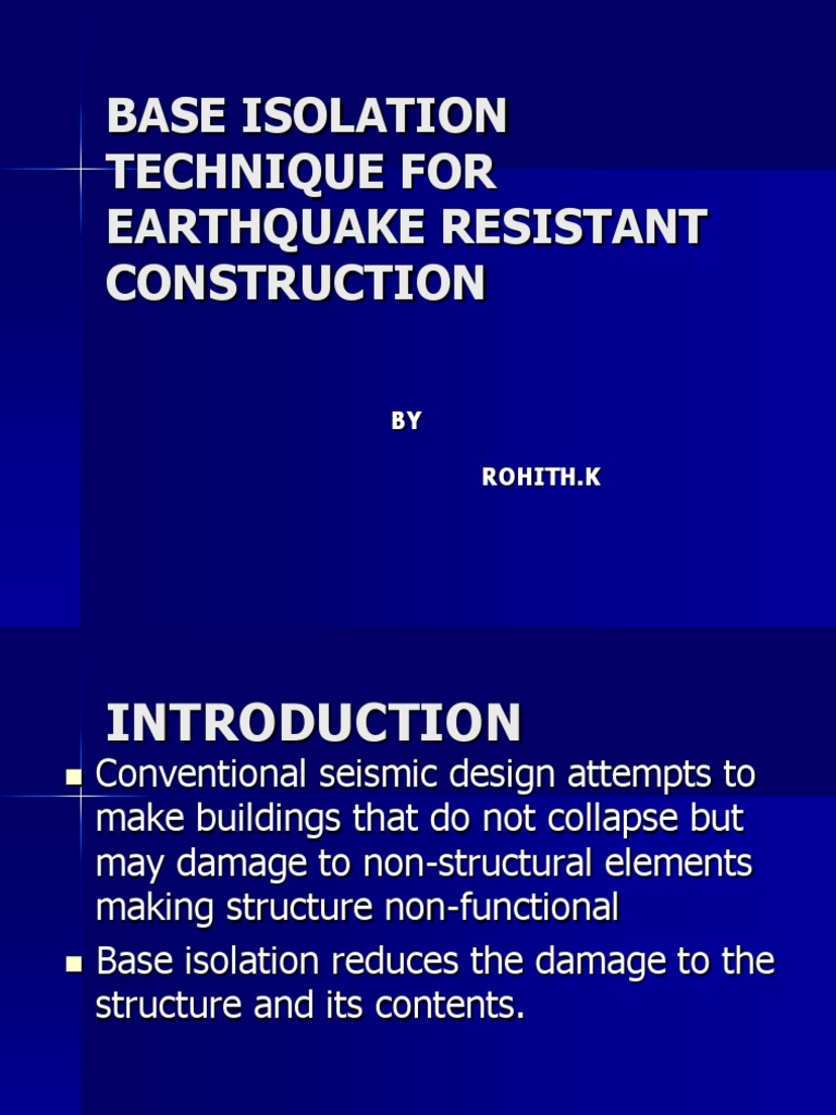 New Base Isolation Technique For Earthquake Resistant Constr | PDF ...