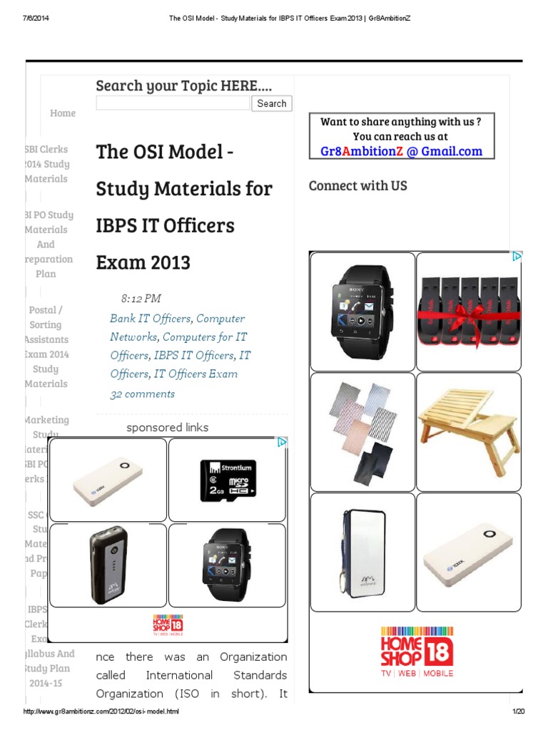 The OSI Model - Study Materials For IBPS IT Officers Exam 2013 ...