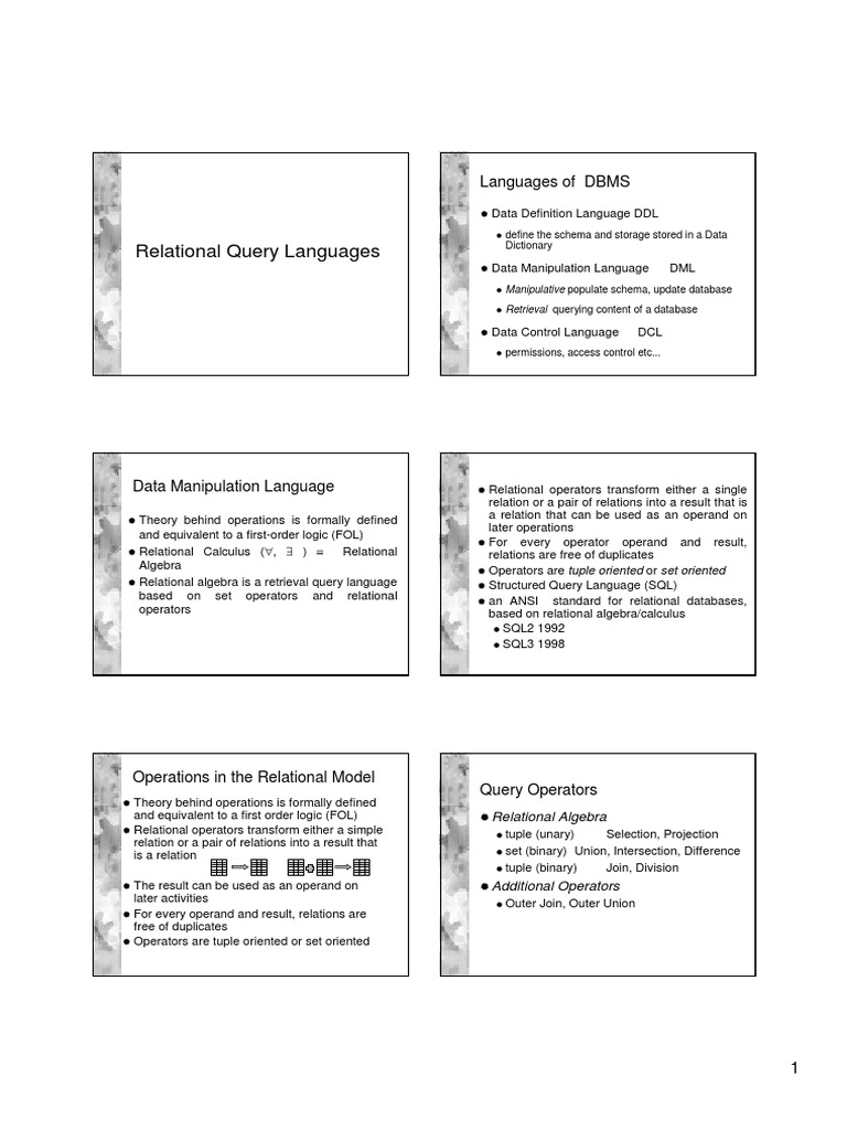 Query Languages | PDF | Relational Model | Data